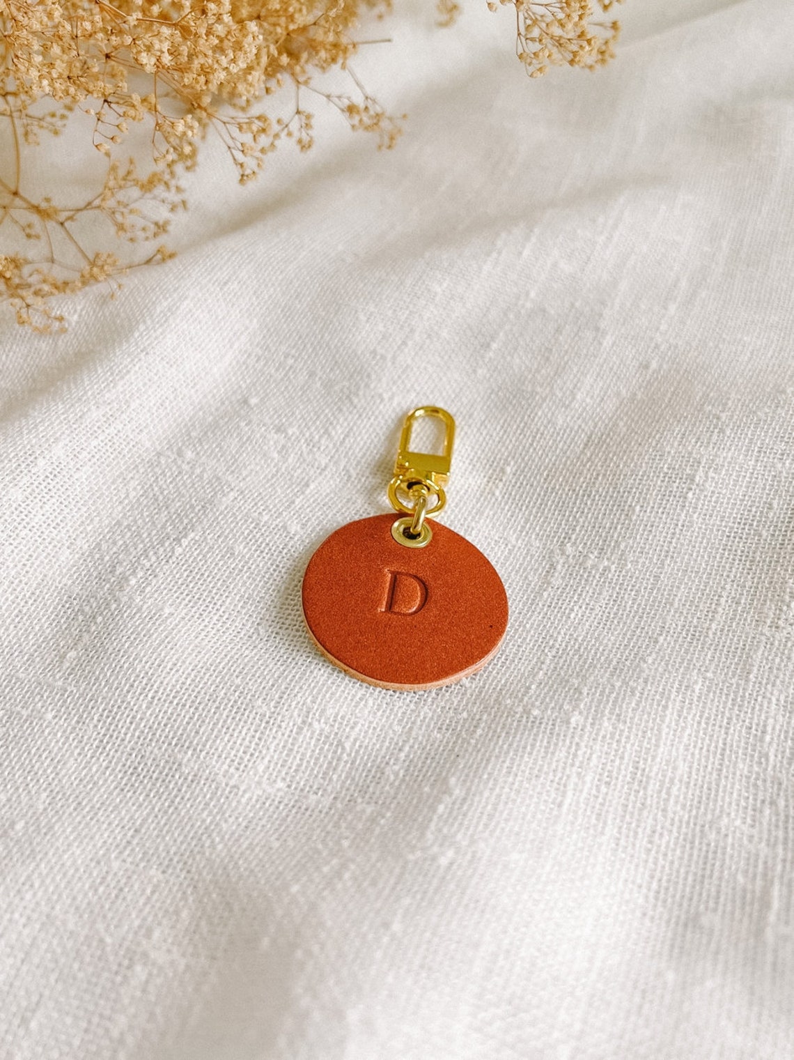 Custom Monogram Leather Keychain by Ember & Ivory Dog Jewelry and ...