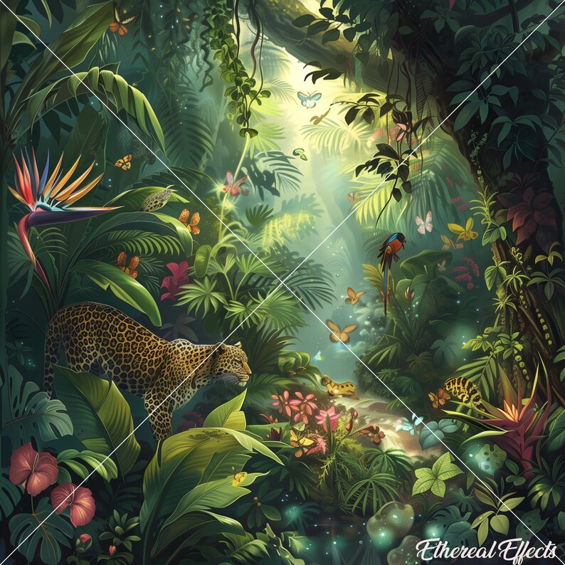 Jungle Safari Digital Backdrop Jungle Palms Studio Overlay Maternity ...