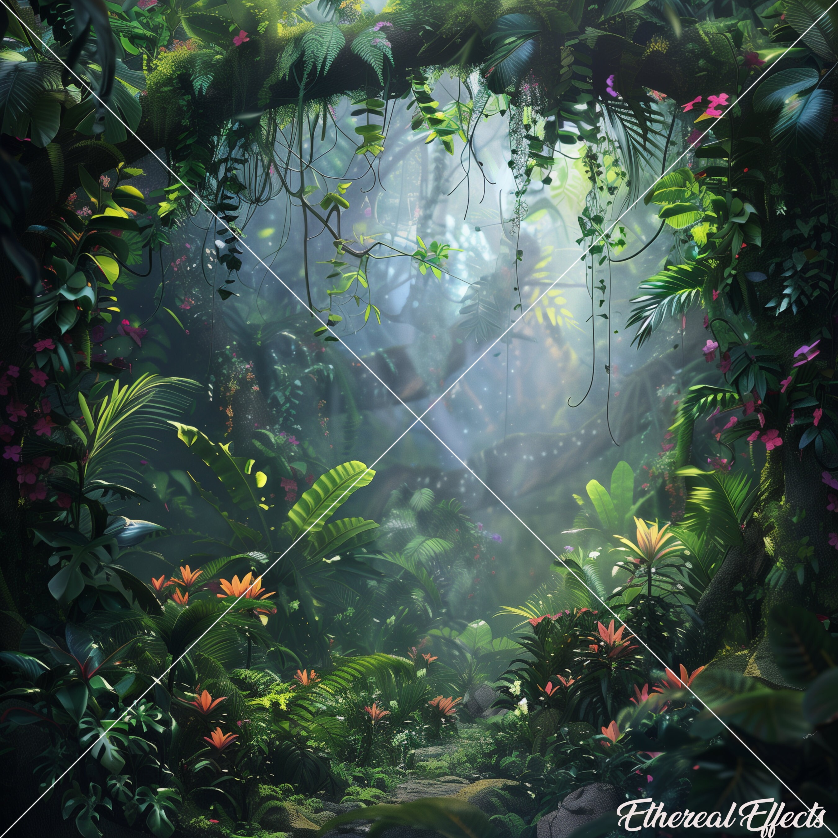 Jungle Safari Digital Backdrop Jungle Palms Studio Overlay Maternity ...