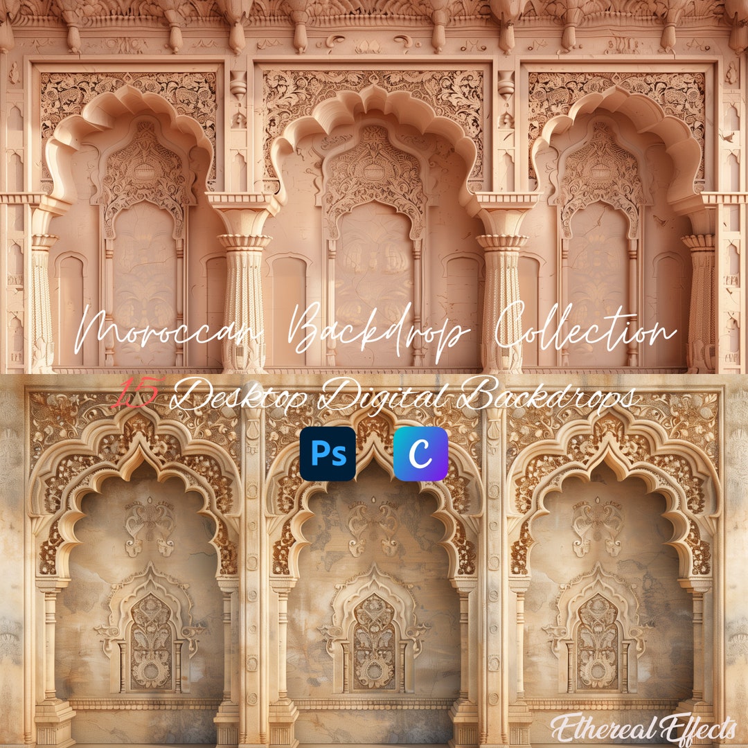 15 Moroccan Rajasthani Arches Backdrop Digital Images Wedding Bridal ...