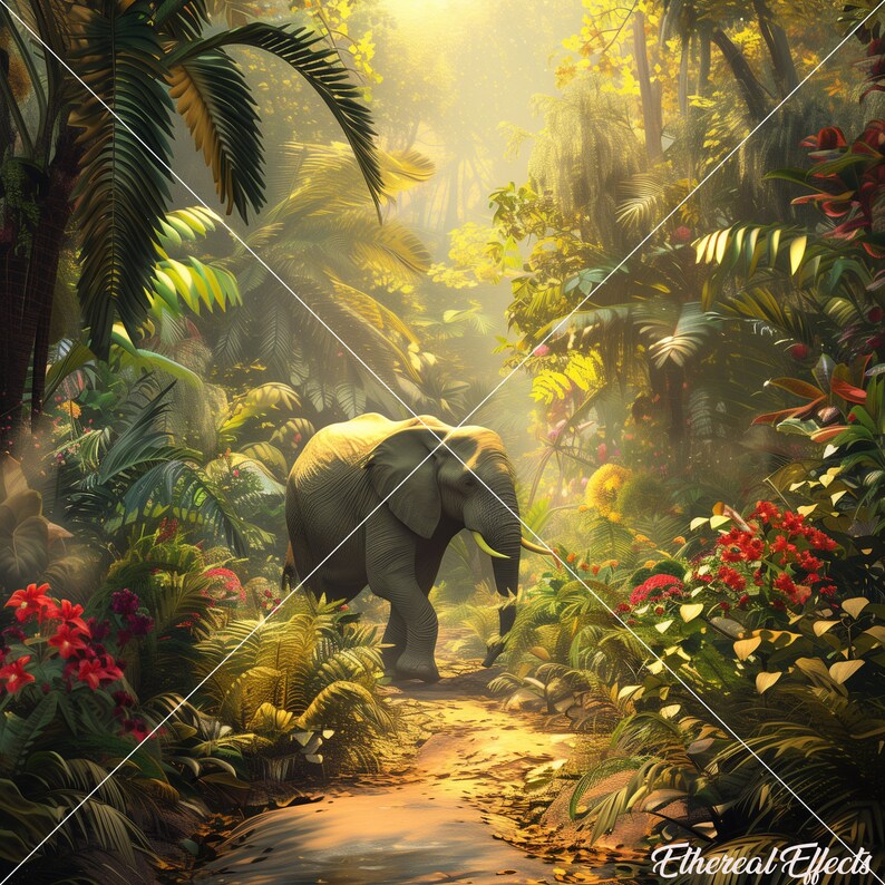 Jungle Safari Digital Backdrop Jungle Palms Studio Overlay Maternity ...