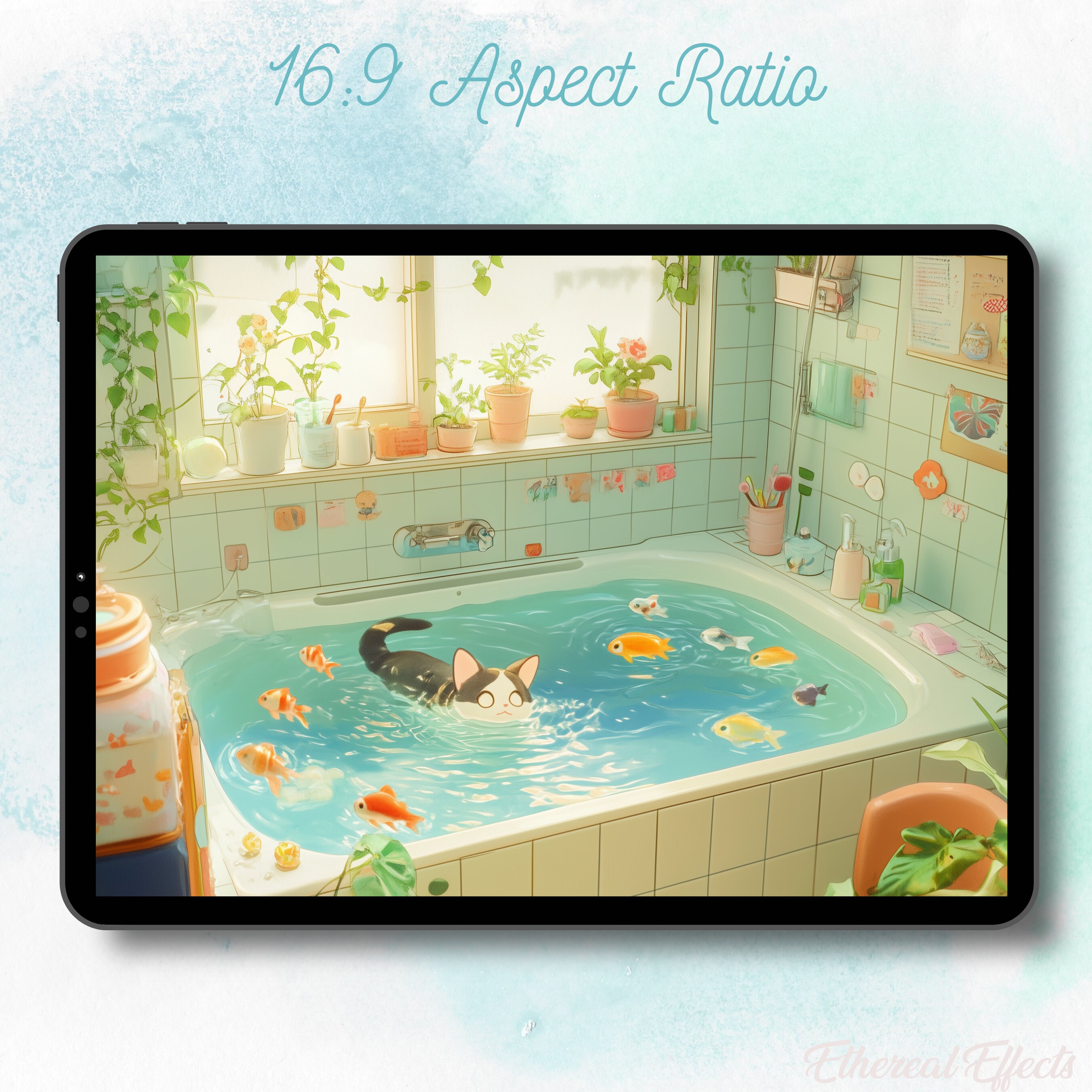 Cute Cat Home Screen Wallpaper Studio Ghibli iPhone iPad MacBook ...