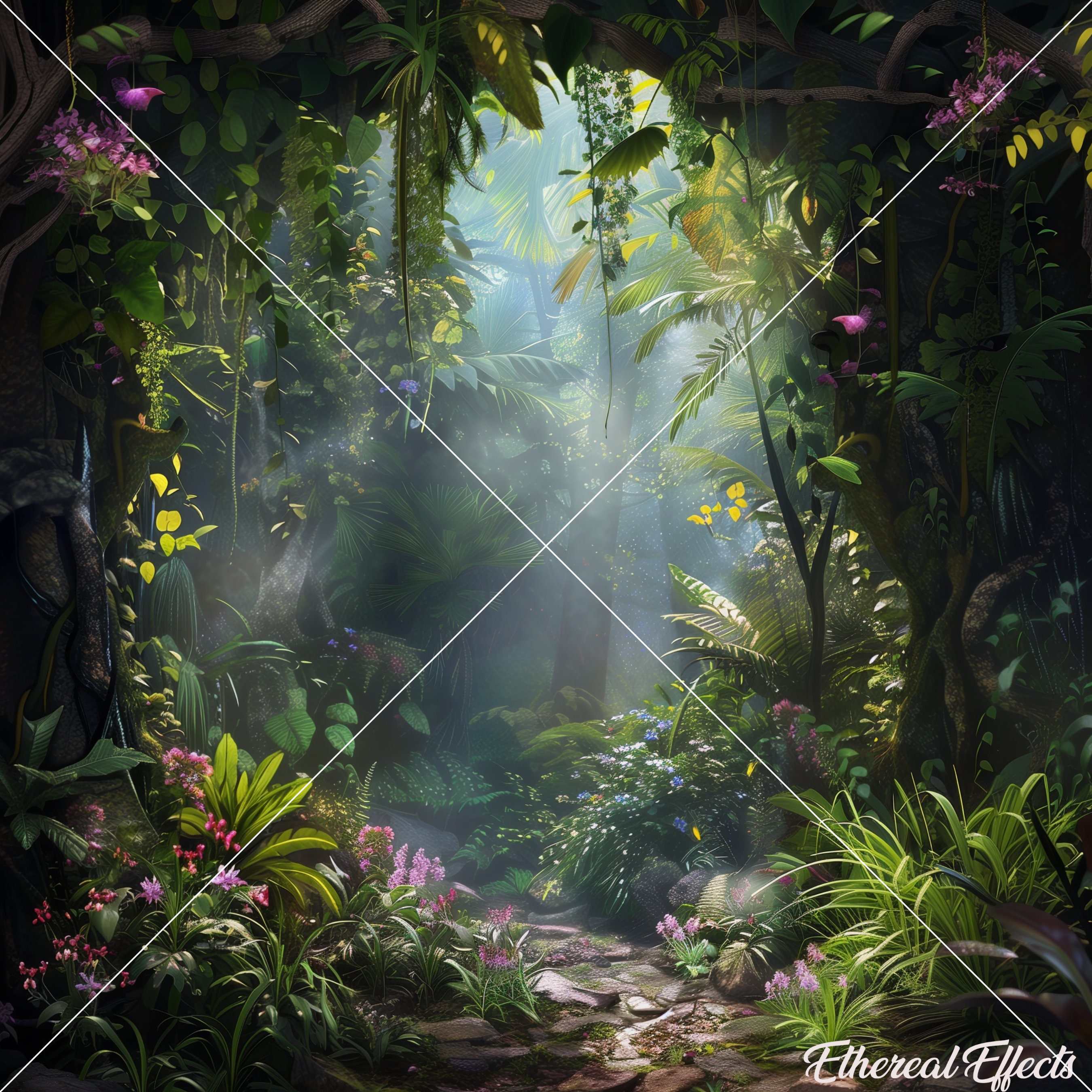 Jungle Safari Digital Backdrop Jungle Palms Studio Overlay Maternity ...