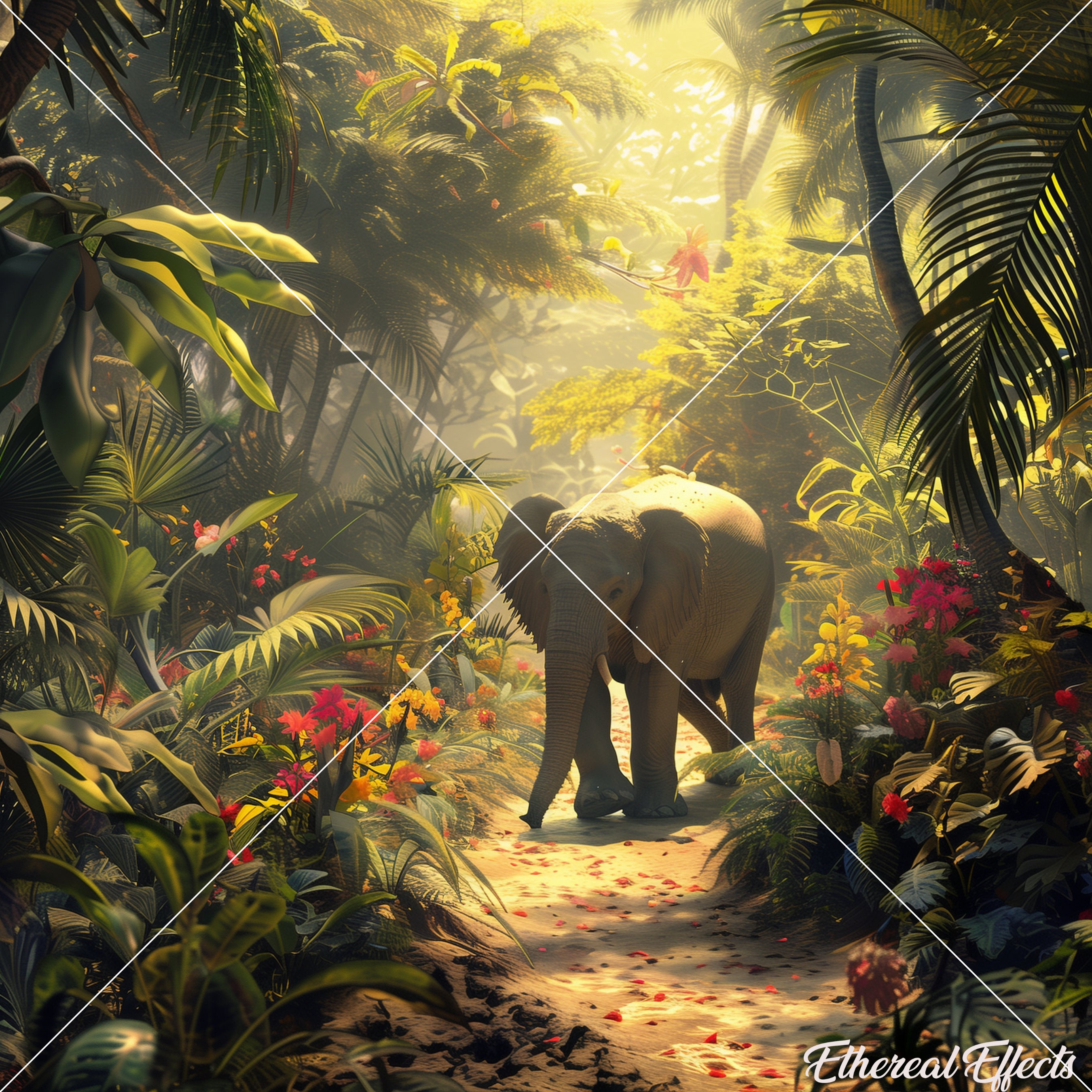 Jungle Safari Digital Backdrop Jungle Palms Studio Overlay Maternity ...
