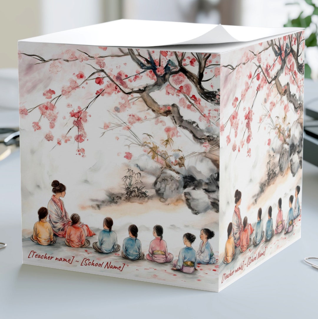 Teacher Thank You Sticky Note Cube Personalized Post-it Notes & End-of ...