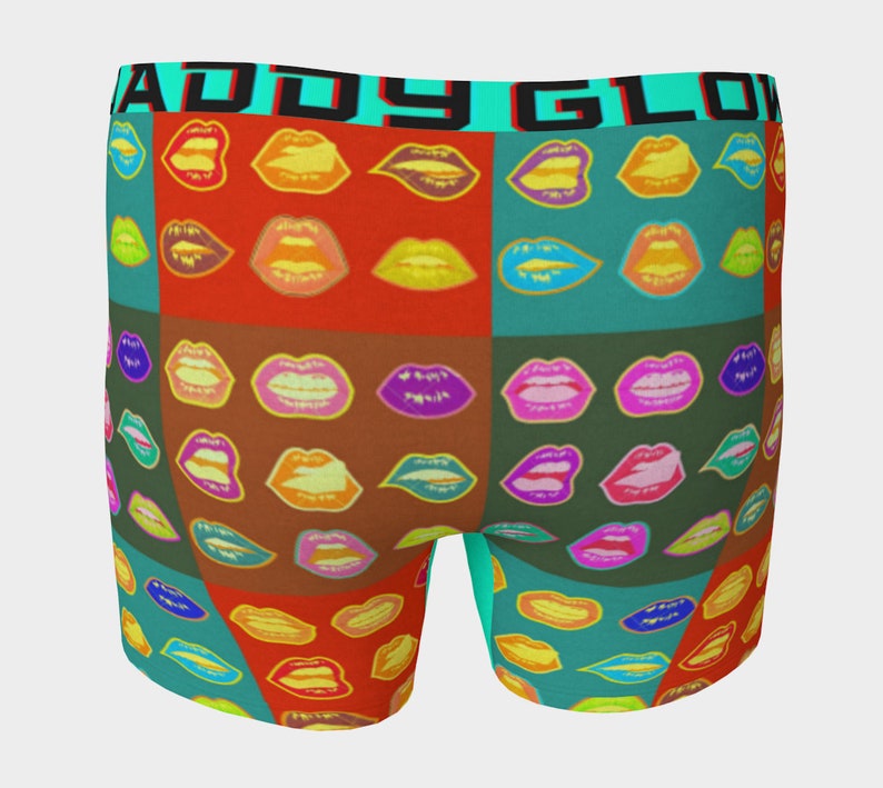 Men's UV Pop Art Boxer Briefs, Pop Art Rave Boxer Briefs, Retro Lips UV ...