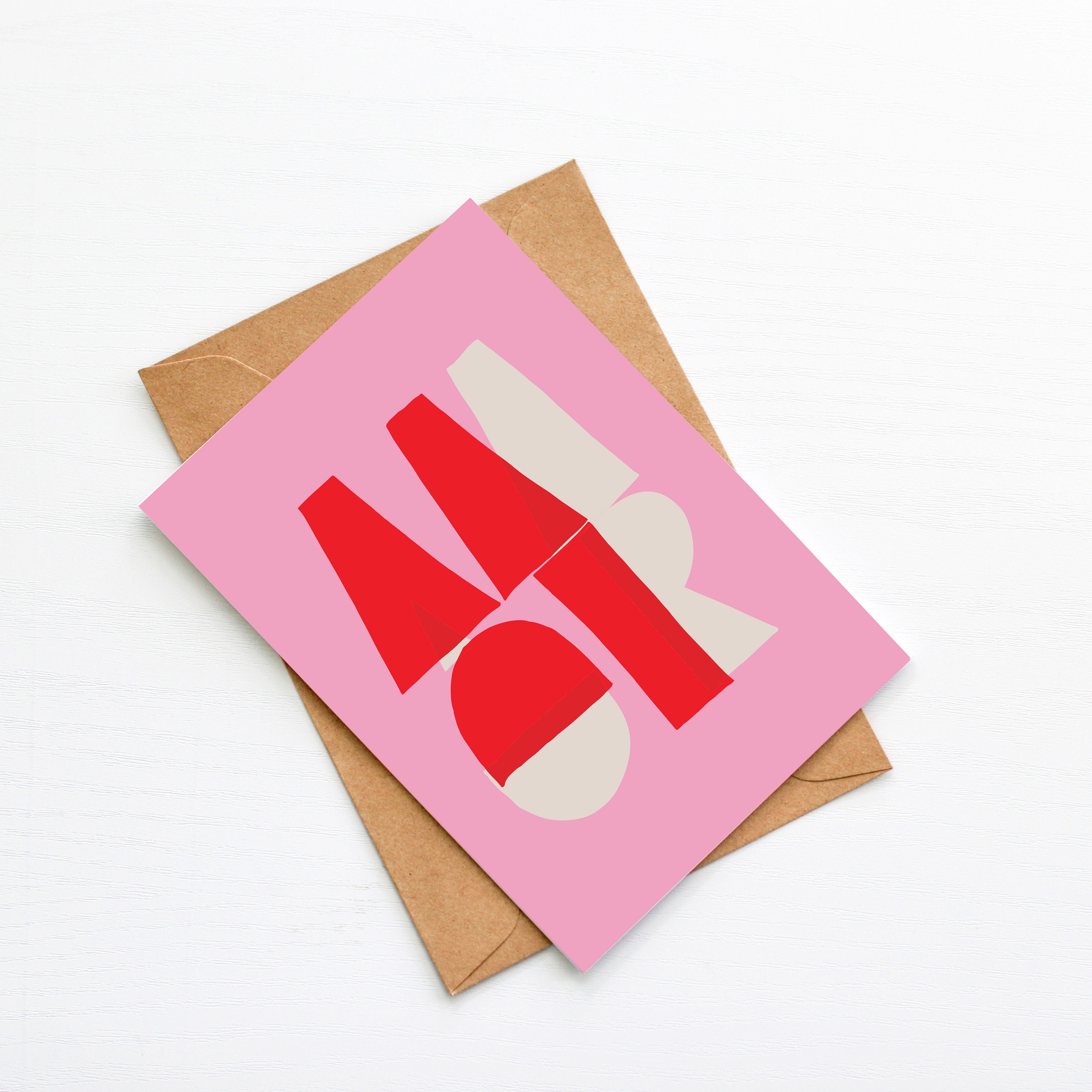 AMOR Printable Card 5x7 Digital Download Valentine's Day Anniversary ...