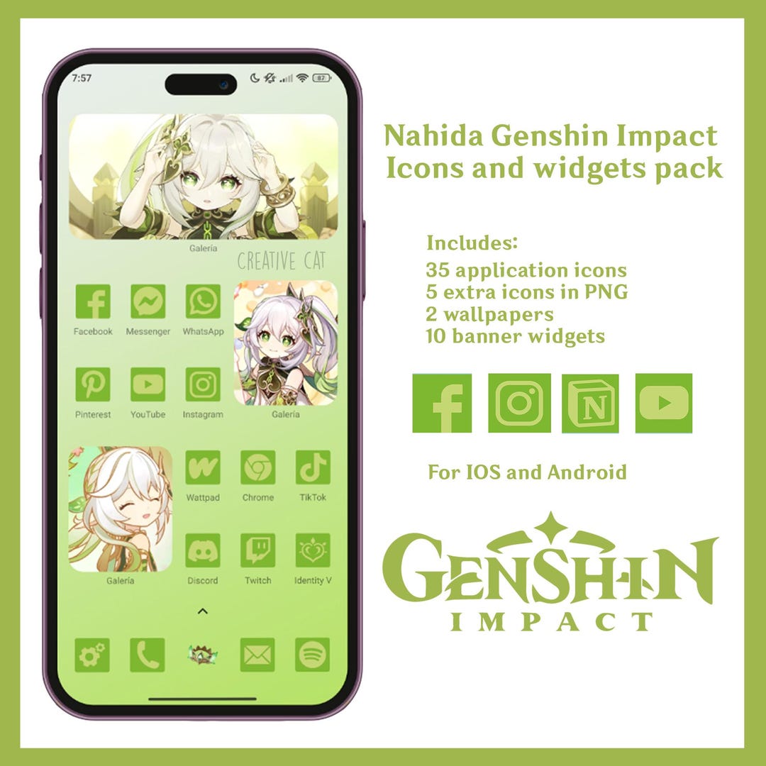 Widegts Icons Genshin Impact Nahida Ios/android - Etsy
