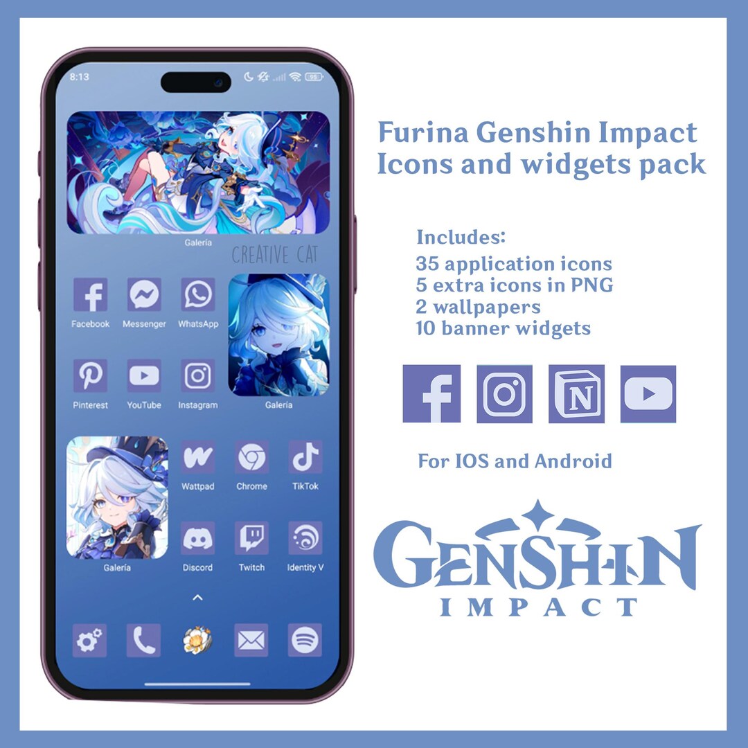 Widegts Icons Genshin Impact Furina Ios/android - Etsy
