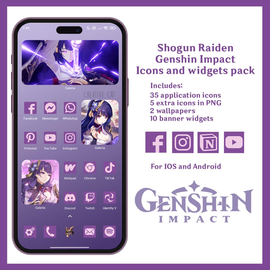 Widegts Icons Genshin Impact Shogun Raiden Ios/android - Etsy