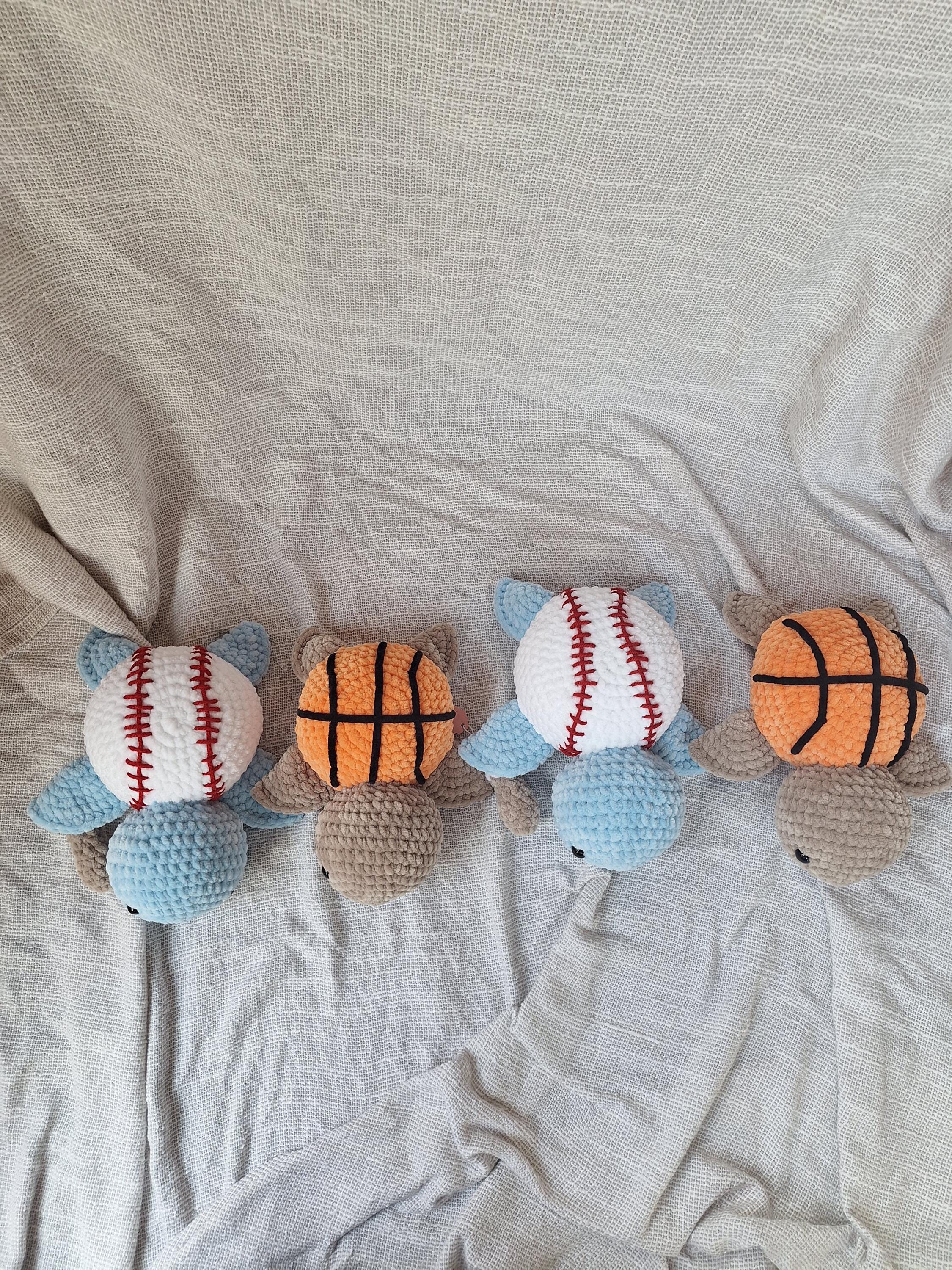 Crochet Basketball Turtle Plushie, Hand Embroidered Sports Gift - Etsy