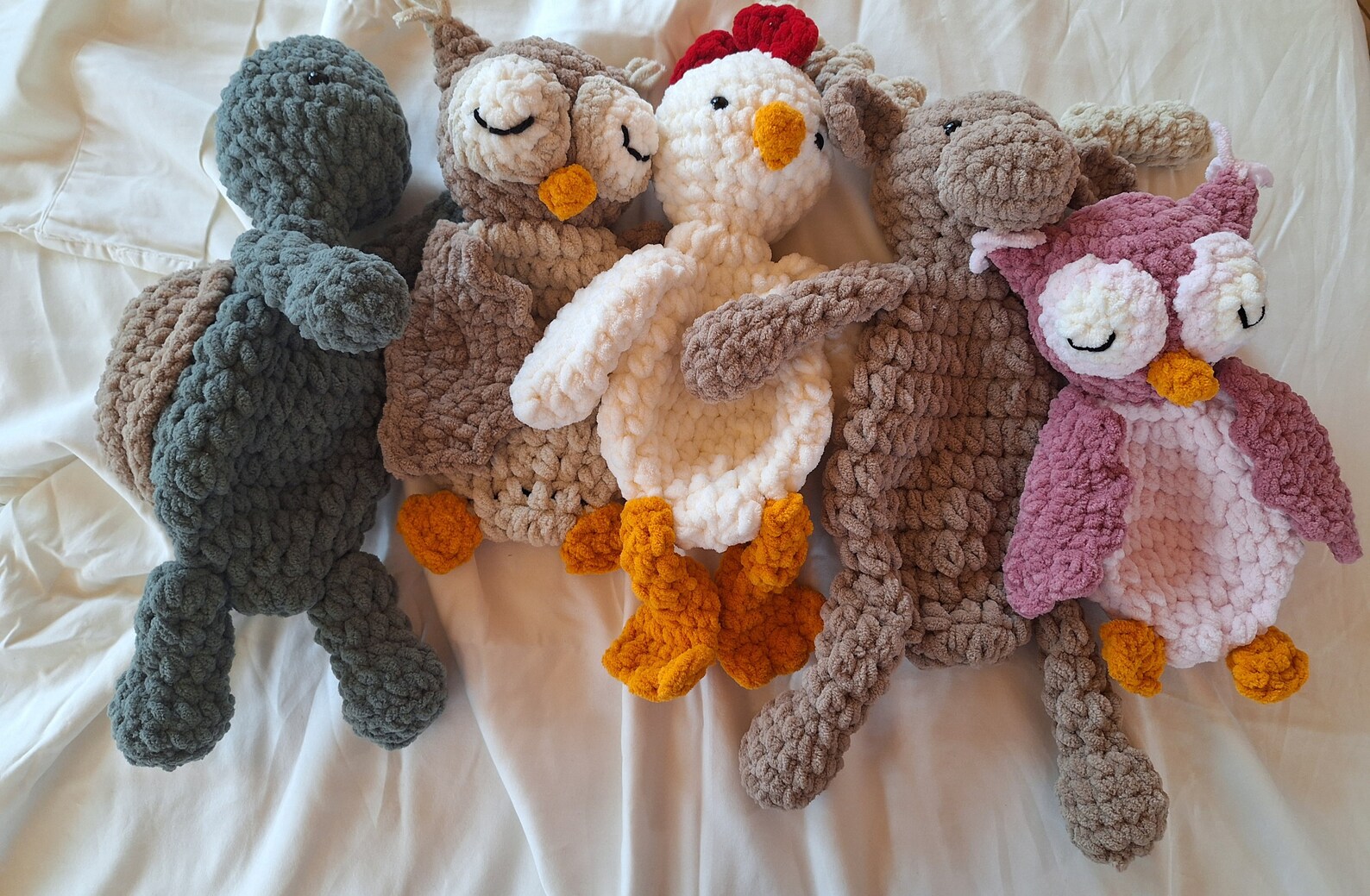 Crochet Chicken Snuggler, Crochet Chicken Animal Lovey - Etsy