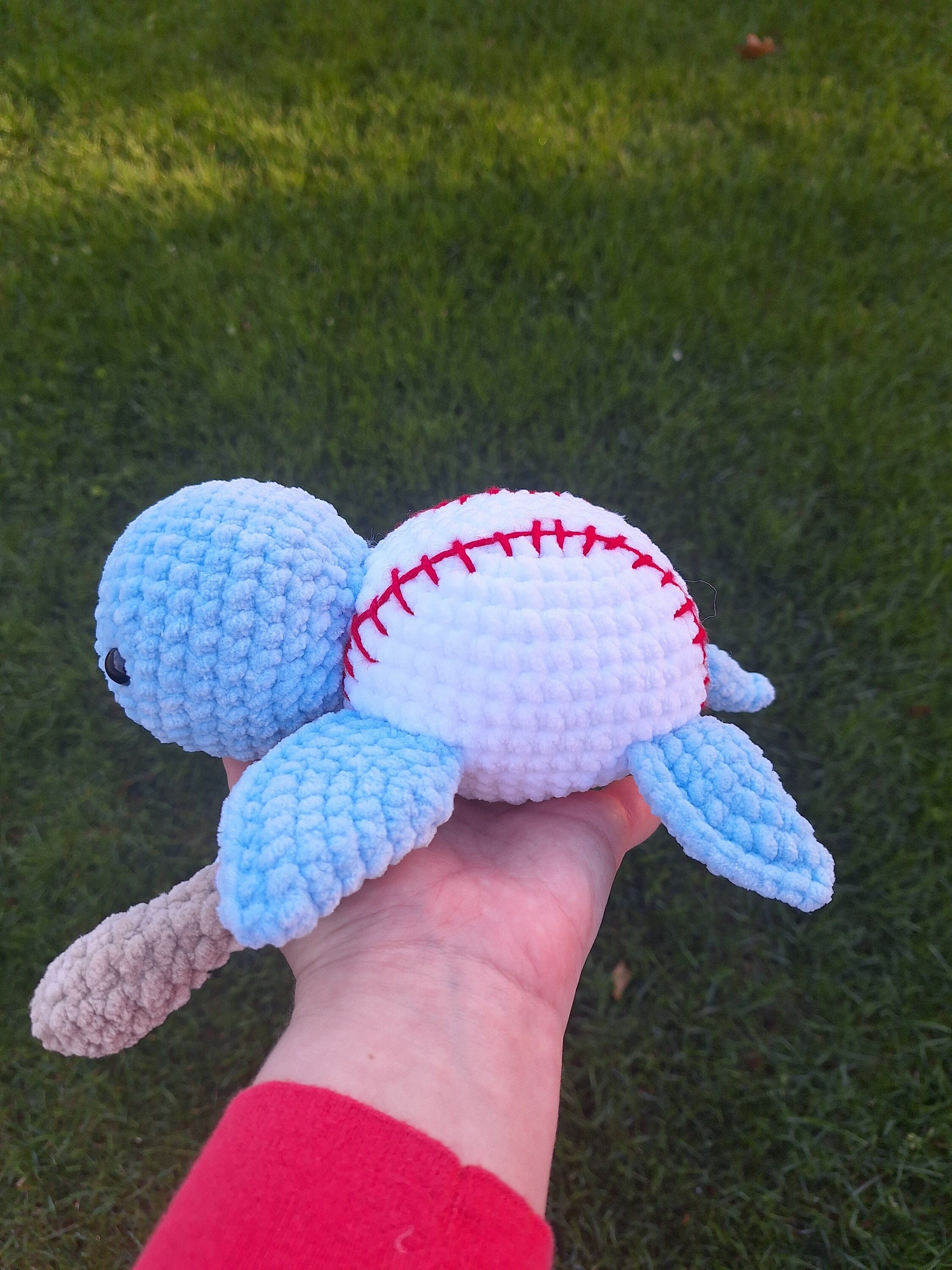 Crochet Baseball Turtle, Baseball Turtle, Stuffed Baseball Turtle ...