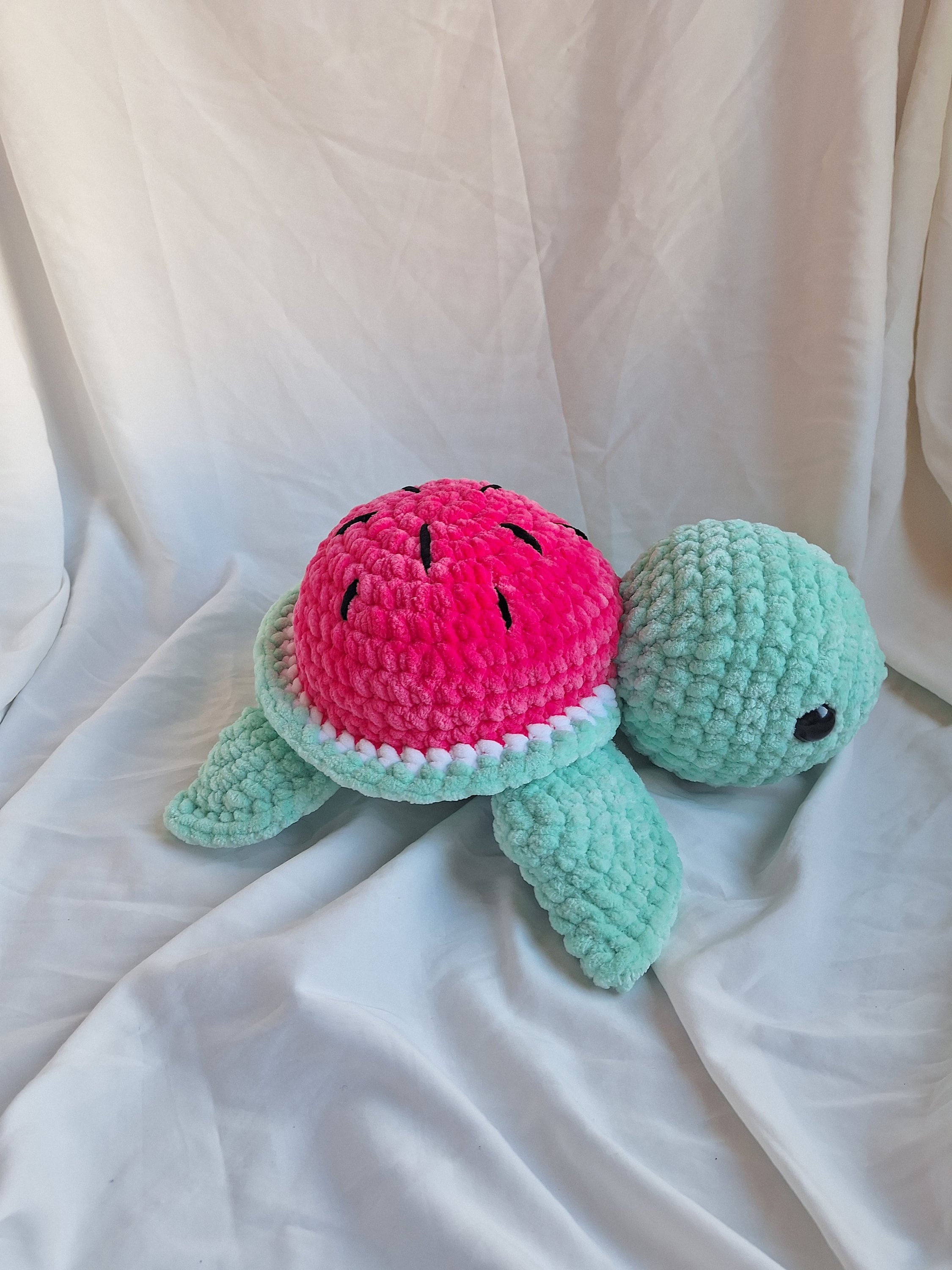 Jumbo Crochet Watermelon Turtle, Jumbo Amigurumi Watermelon Turtle ...