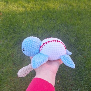 Crochet Baseball Turtle, Baseball Turtle, Stuffed Baseball Turtle ...