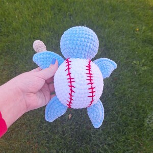 Crochet Baseball Turtle, Baseball Turtle, Stuffed Baseball Turtle ...