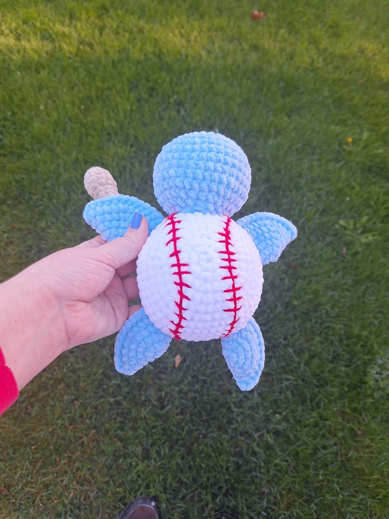 Crochet Baseball Turtle, Baseball Turtle, Stuffed Baseball Turtle ...