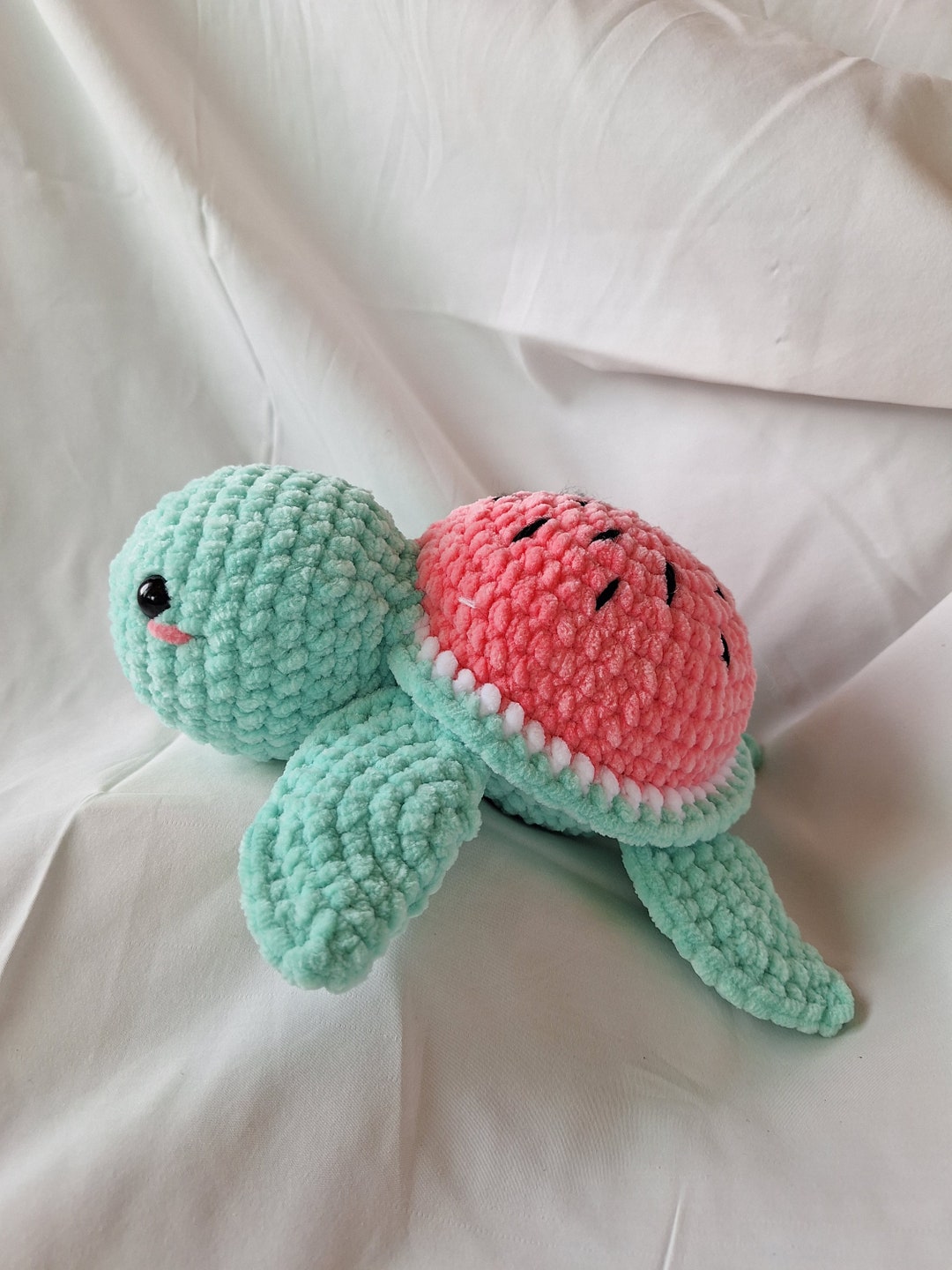 Crochet Watermelon Turtle, Watermelon Turtle Plushie, Turtle Amigurumi ...