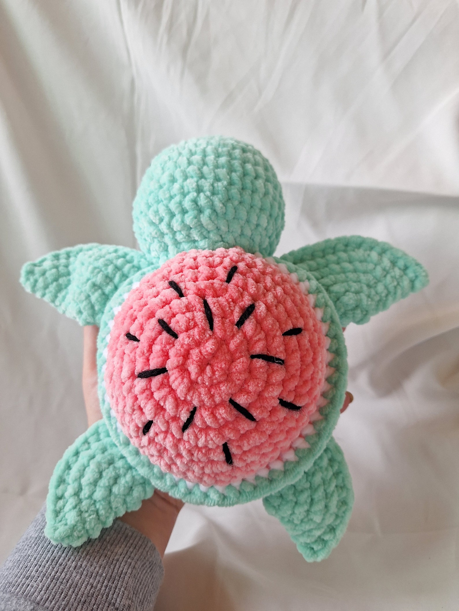 Crochet Watermelon Turtle, Watermelon Turtle Plushie, Turtle Amigurumi ...