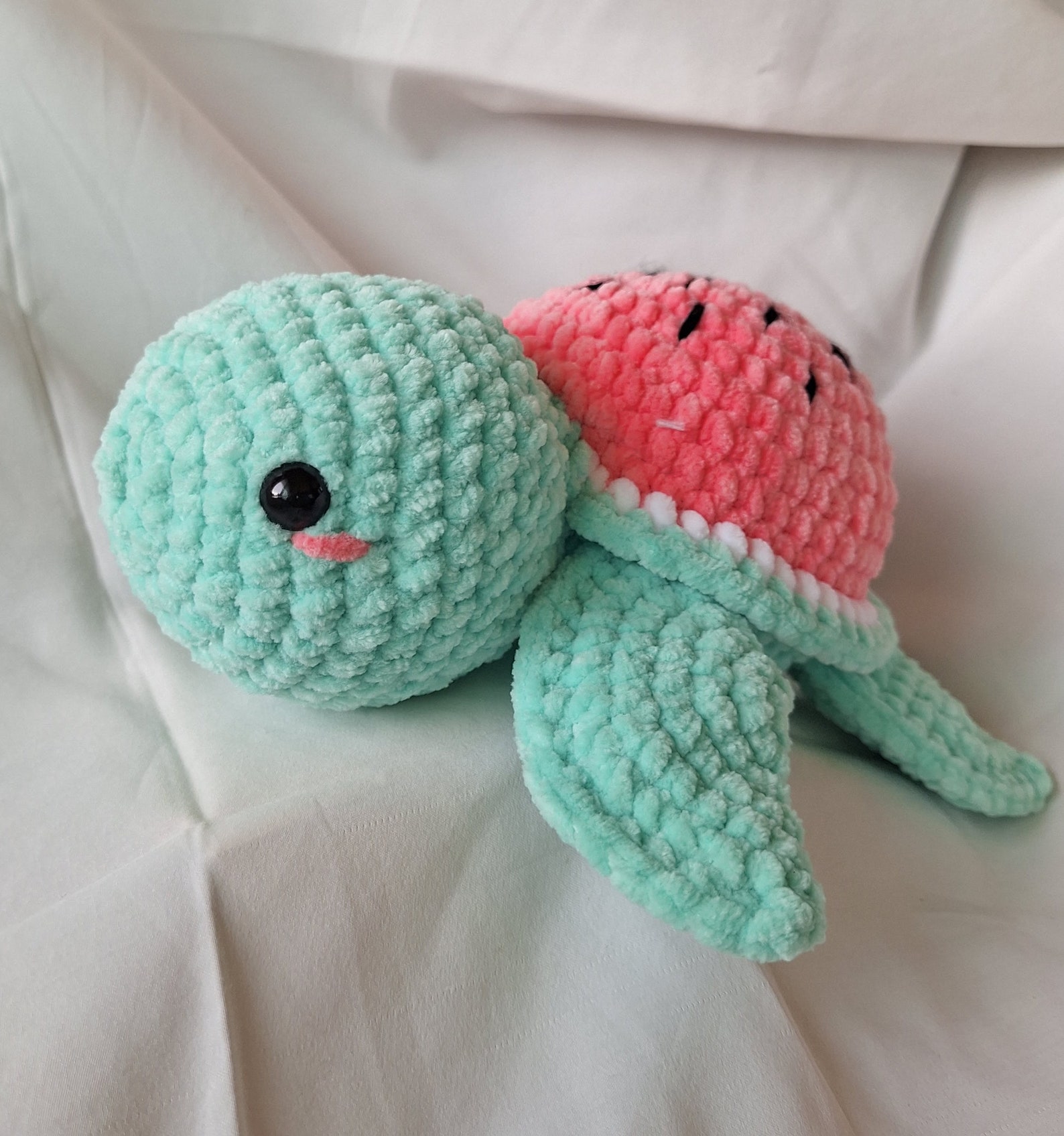 Crochet Watermelon Turtle, Watermelon Turtle Plushie, Turtle Amigurumi ...