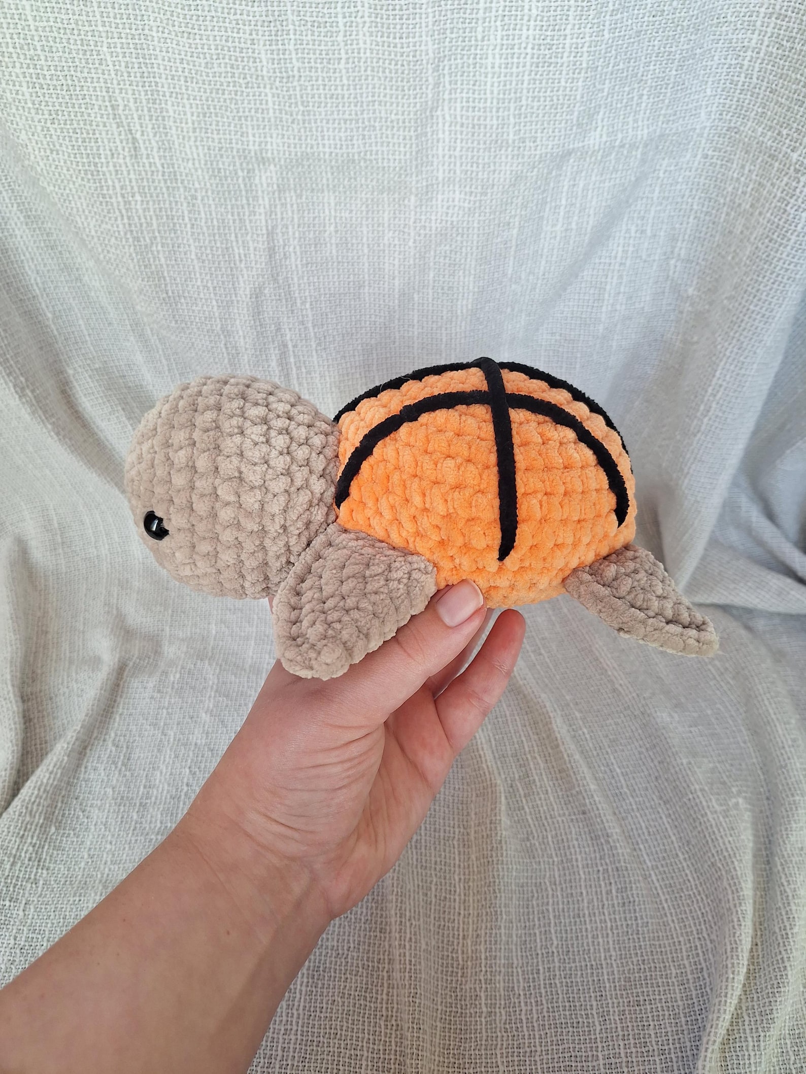 Crochet Basketball Turtle Plushie, Hand Embroidered Sports Gift - Etsy