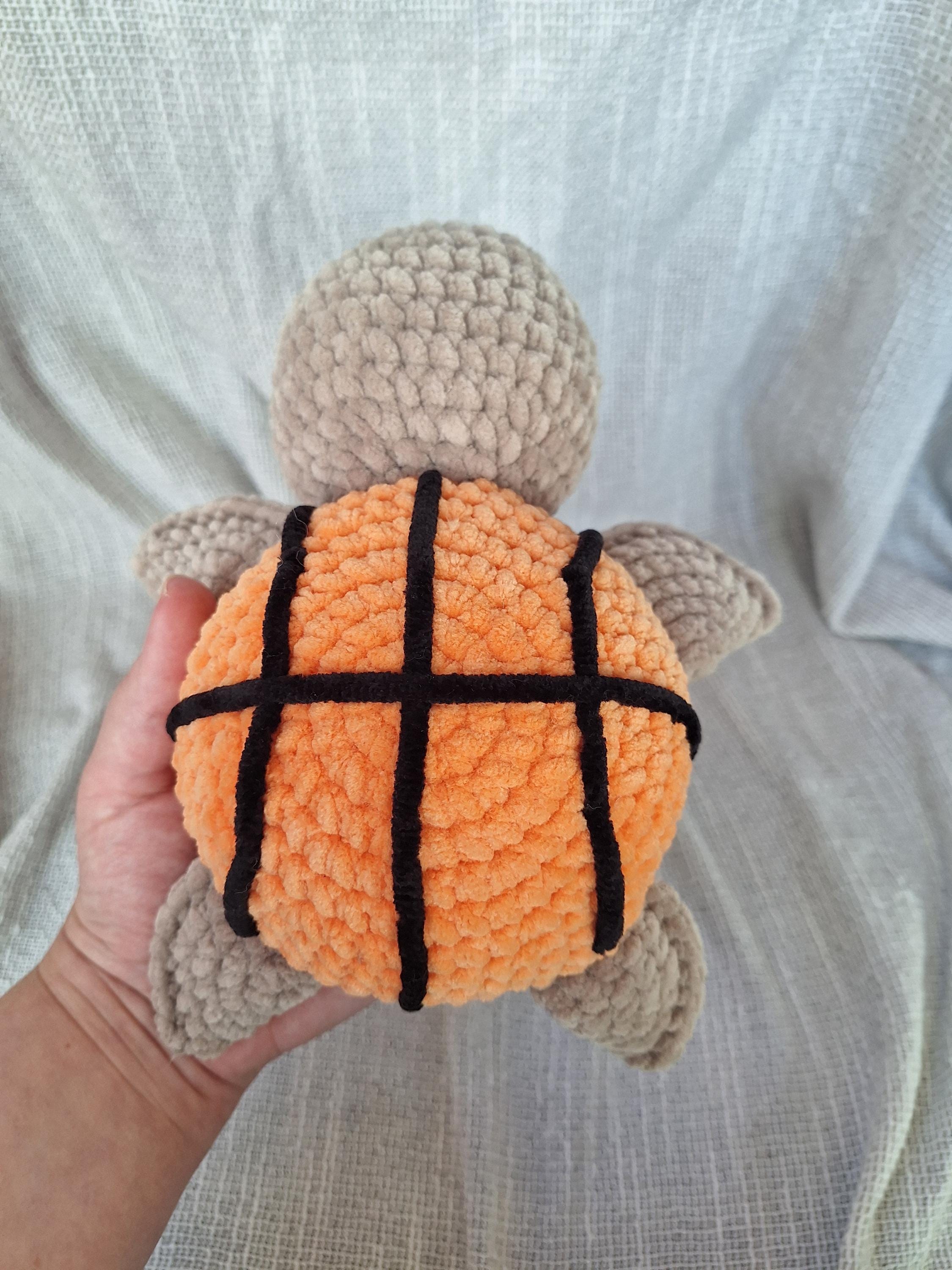 Crochet Basketball Turtle Plushie, Hand Embroidered Sports Gift - Etsy