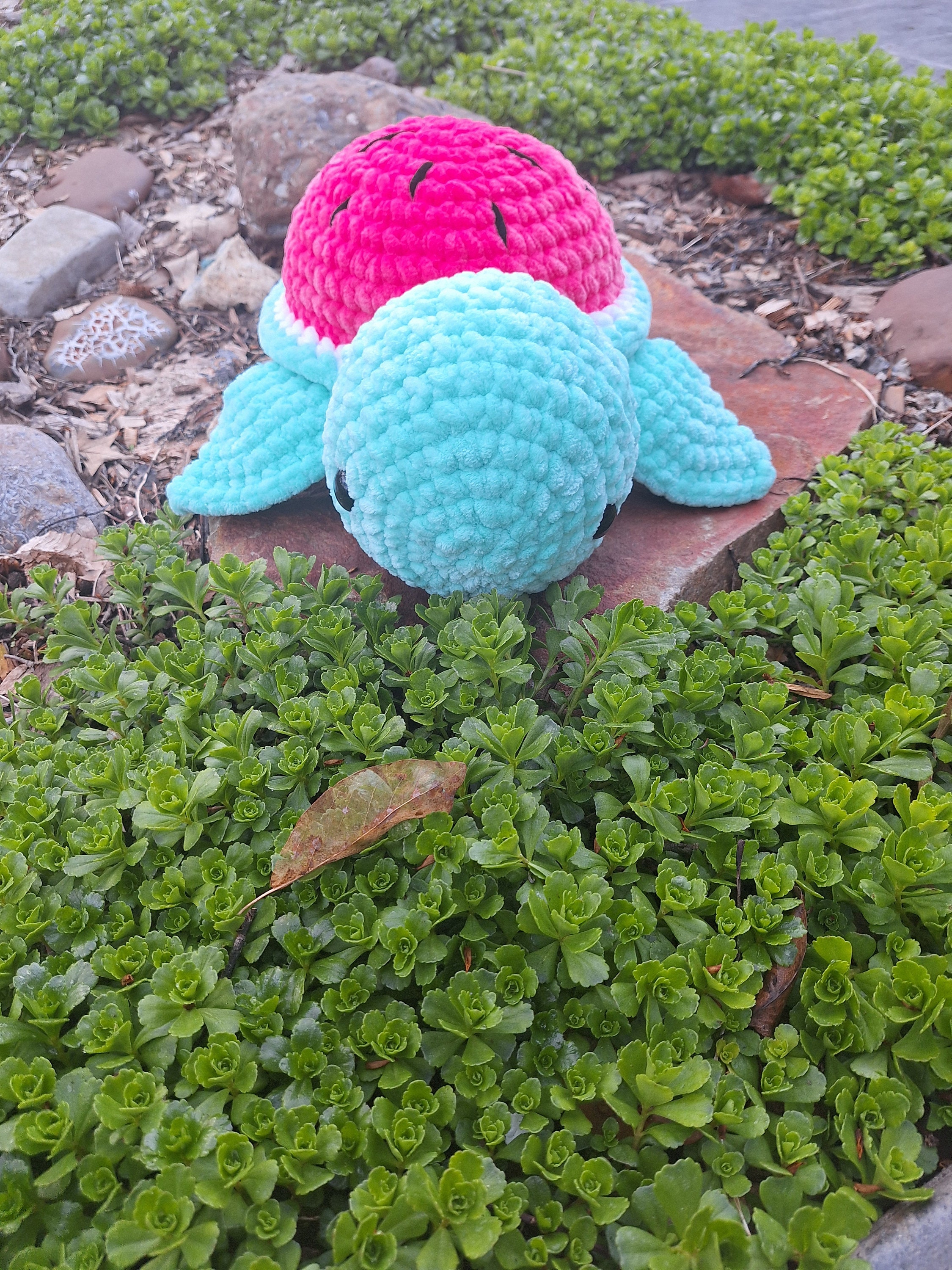 Jumbo Crochet Watermelon Turtle, Jumbo Amigurumi Watermelon Turtle ...