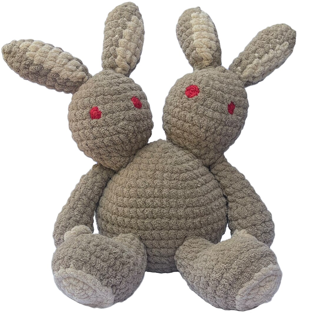 Crochet Two Headed Bunny Plush iPad Holder - Etsy