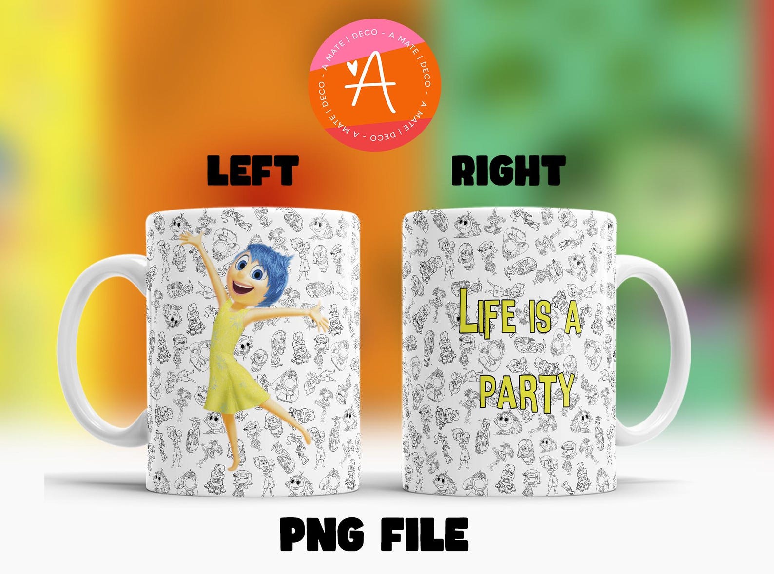INSIDE OUT 2 11oz MUG, Cartoon Emotions 11oz, 11oz Mug Template Design ...