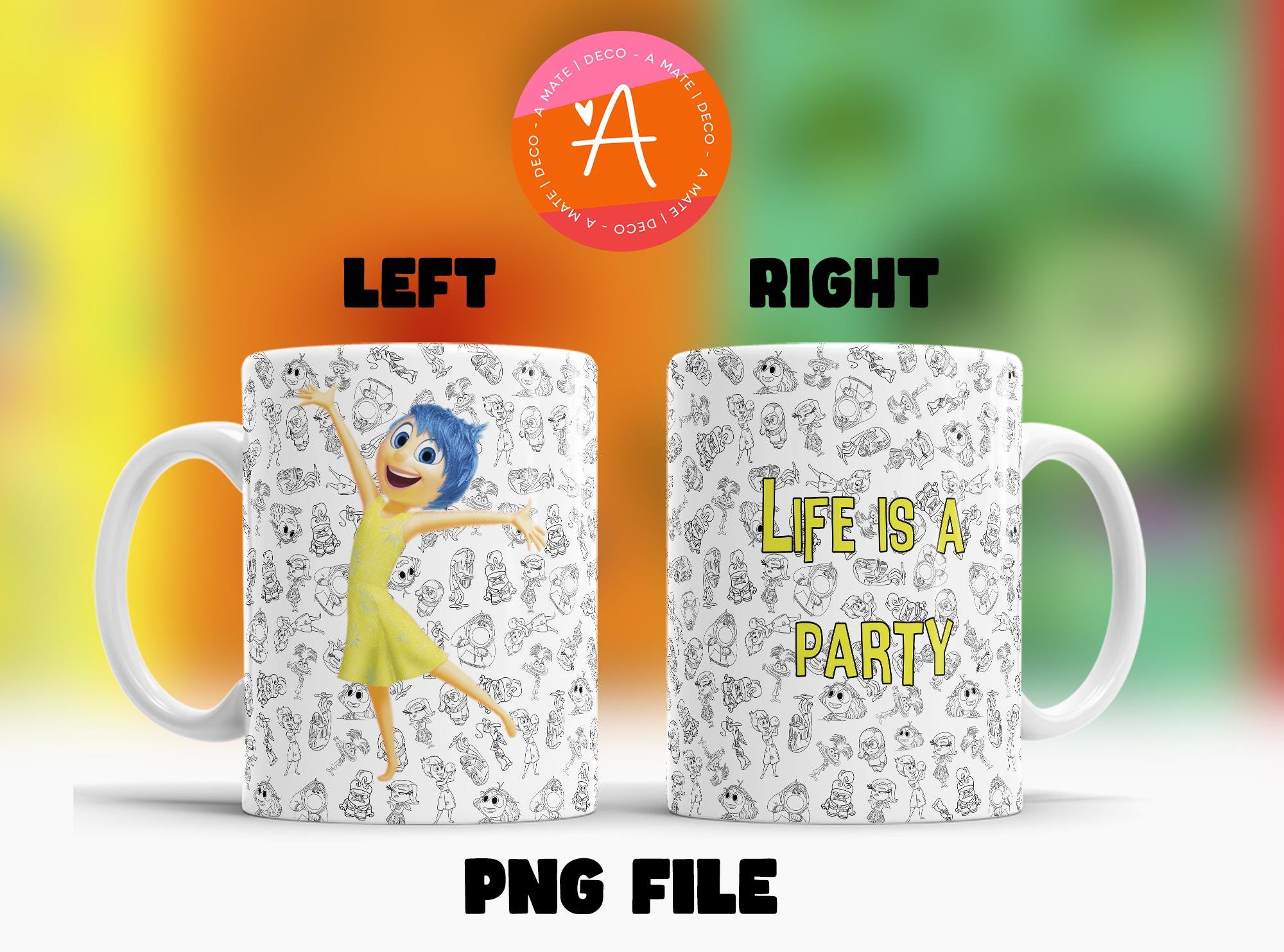 INSIDE OUT 2 11oz MUG, Cartoon Emotions 11oz, 11oz Mug Template Design ...