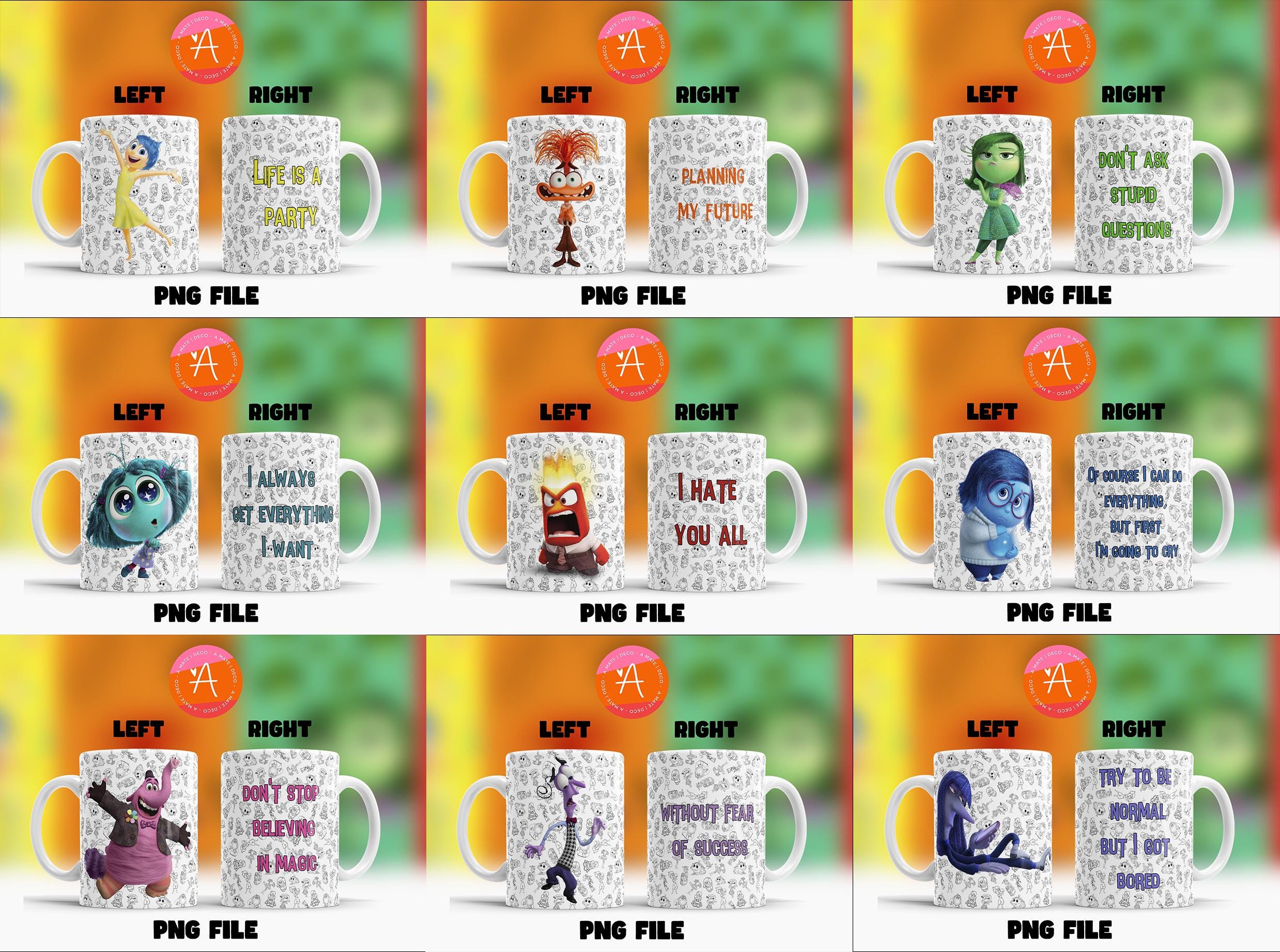 INSIDE OUT 2 11oz MUG, Cartoon Emotions 11oz, 11oz Mug Template Design ...