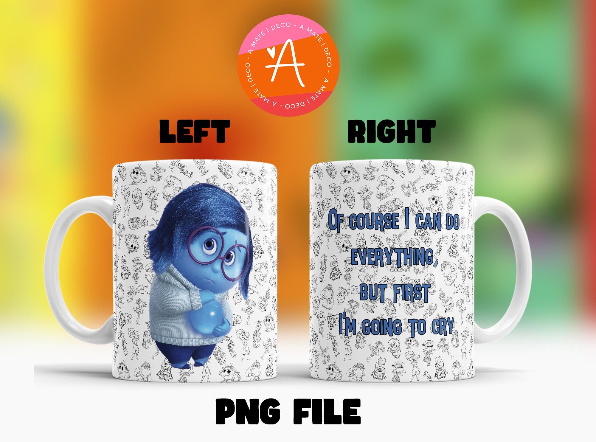 INSIDE OUT 2 11oz MUG, Cartoon Emotions 11oz, 11oz Mug Template Design ...