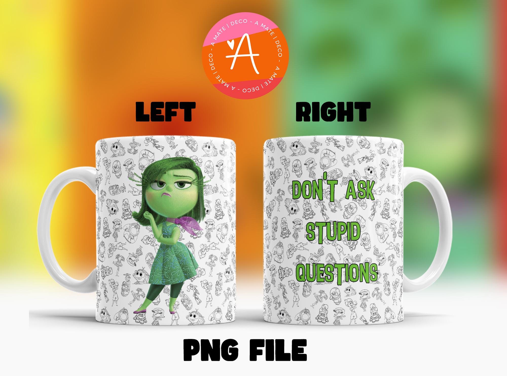 INSIDE OUT 2 11oz MUG, Cartoon Emotions 11oz, 11oz Mug Template Design ...