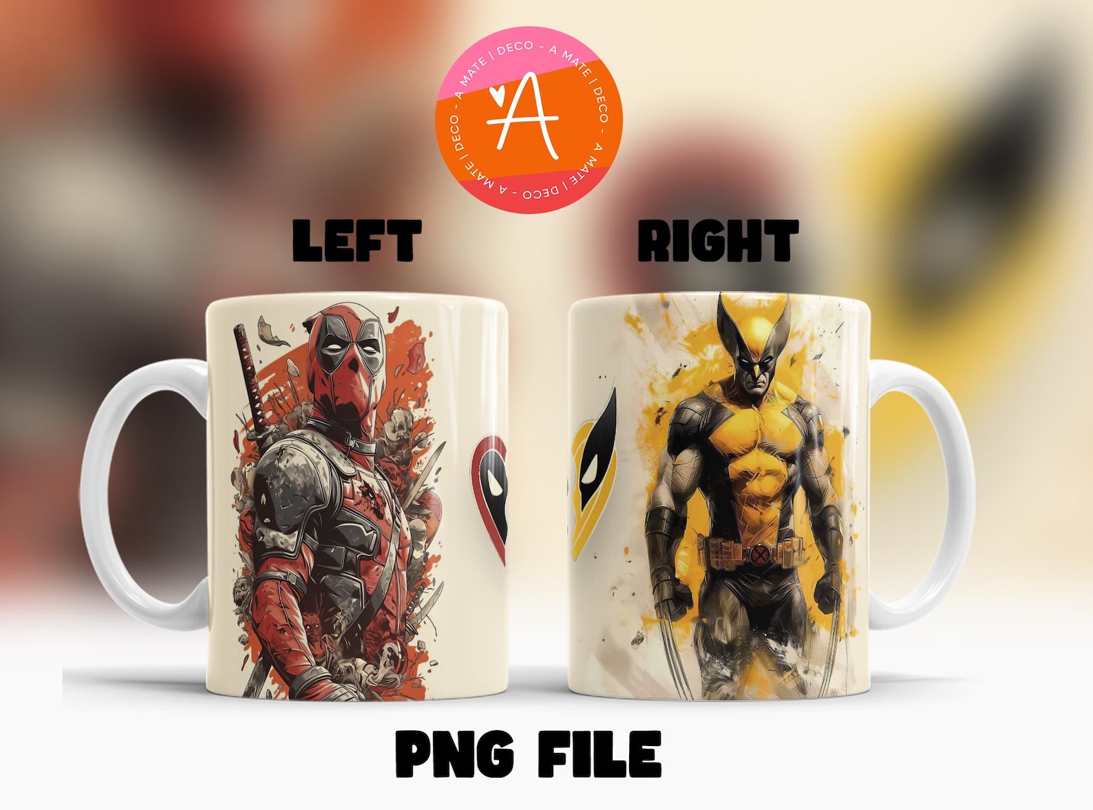 Deadpool and Wolverine Mug Design, Deadpool Mug, Wolverine Png File ...