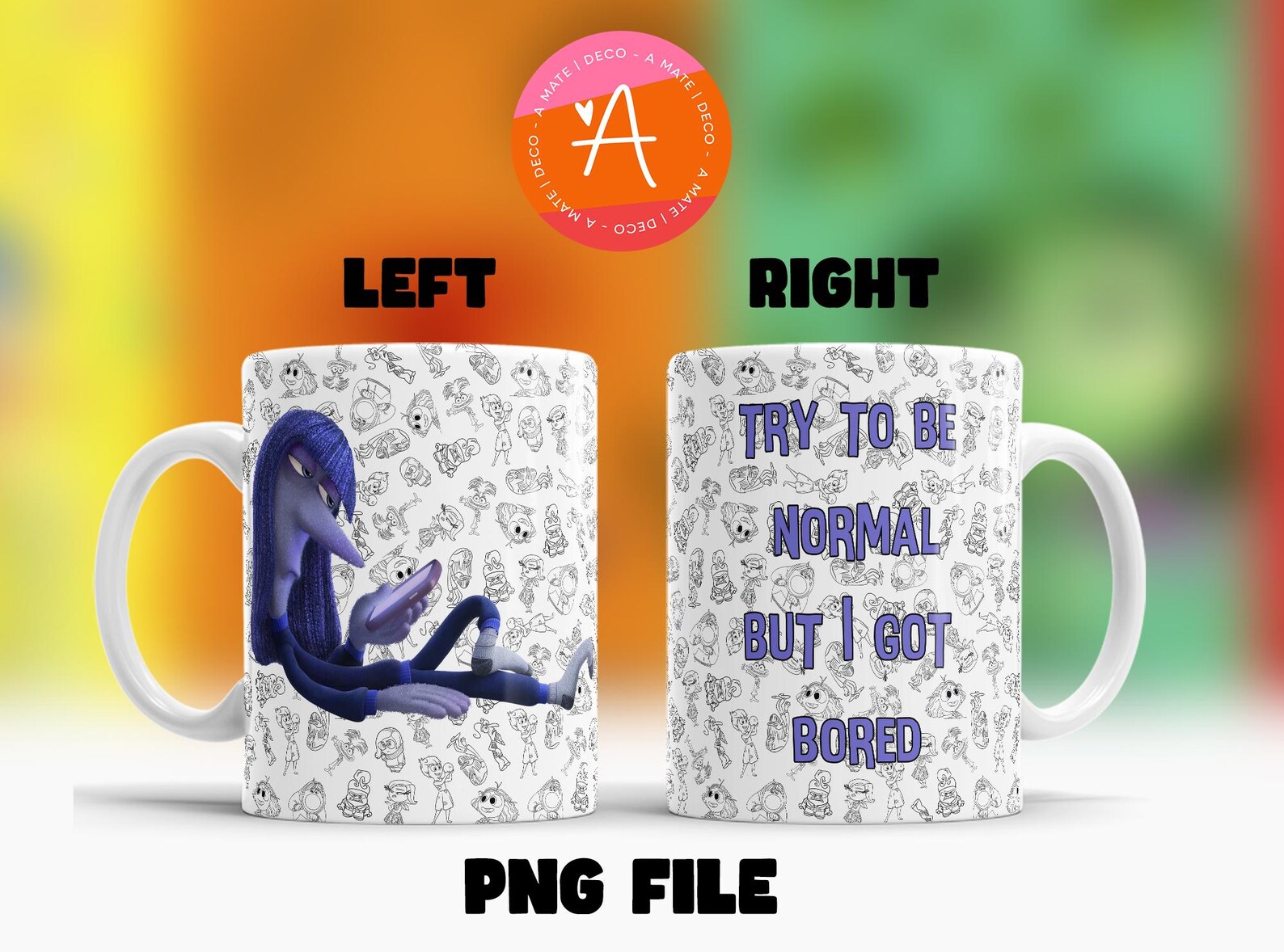 INSIDE OUT 2 11oz MUG, Cartoon Emotions 11oz, 11oz Mug Template Design ...