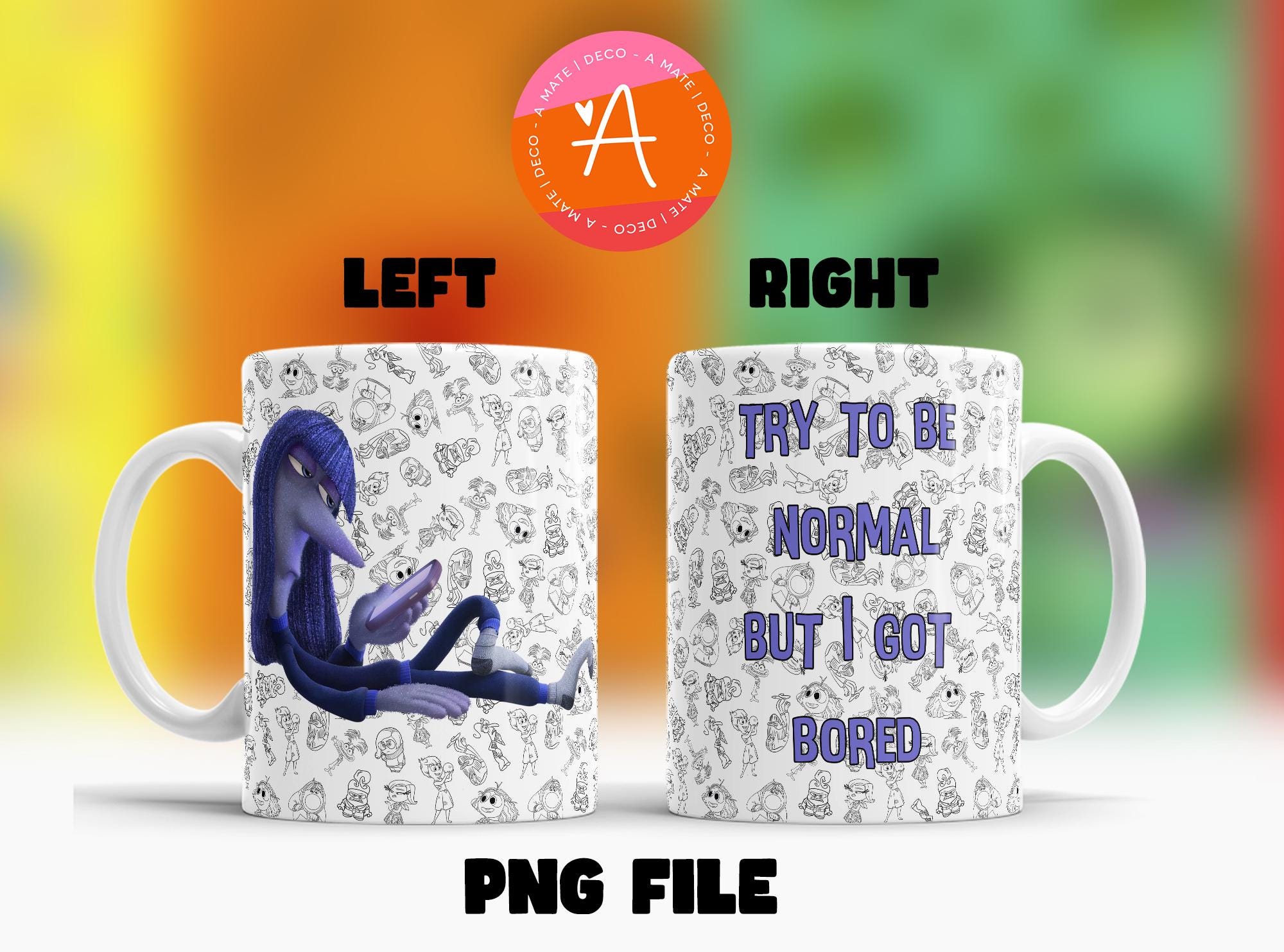 INSIDE OUT 2 11oz MUG, Cartoon Emotions 11oz, 11oz Mug Template Design ...