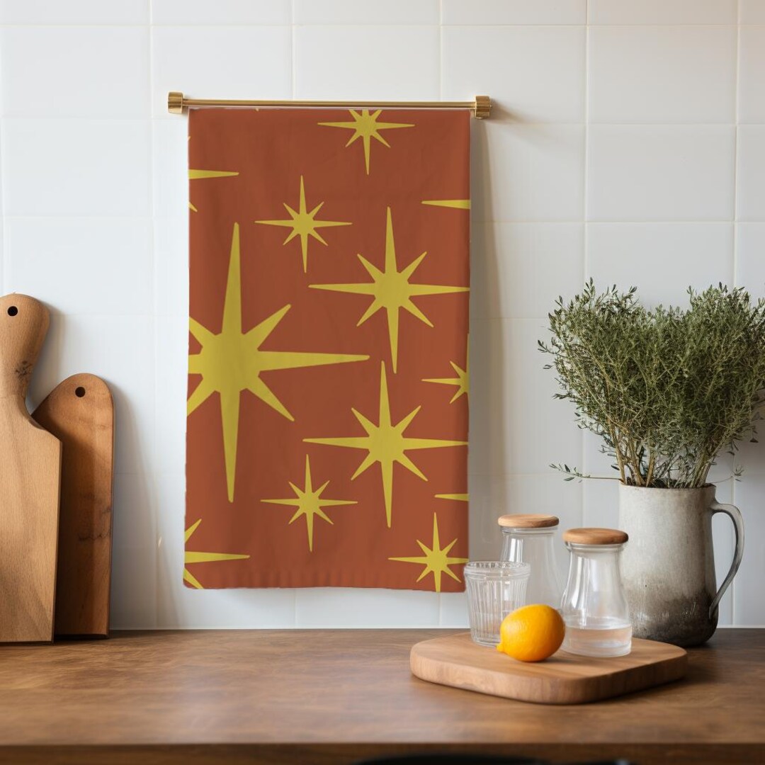 Retro Tea Towel, Colorful Kitchen Towel, Jax Design Towel, Vintage ...