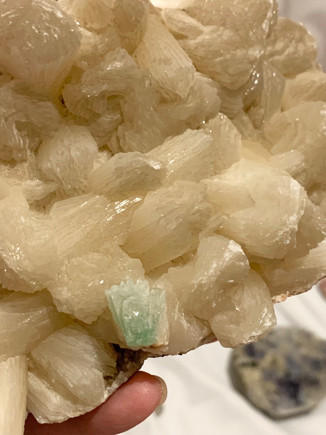 LARGE, HQ & Very SHINY Stilbite and Sparkling Green Apophyllite Flower ...