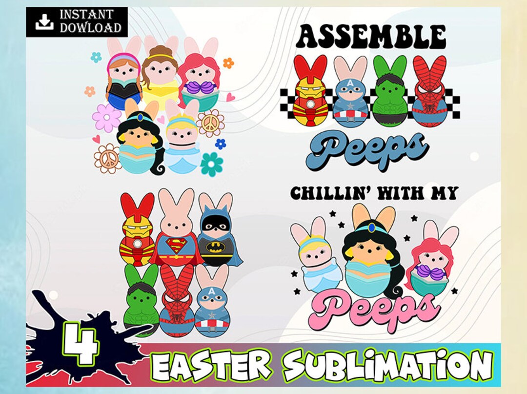 4 Easter Cartoon Png Bundle, Easter Princess Png, Easter Superhero Png ...
