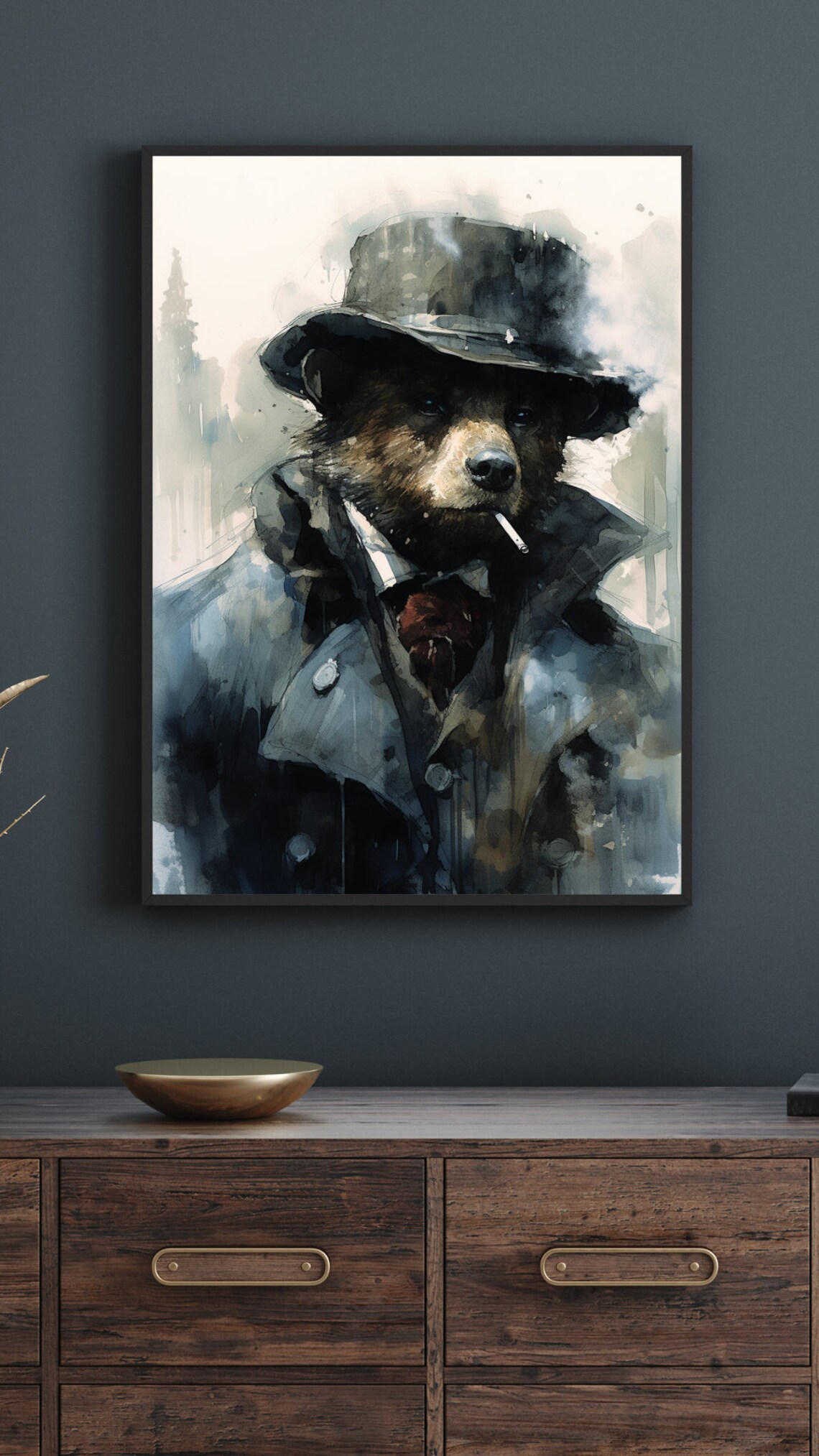 Digital Art Decoration of Detective Animals in Oil Painting Style ...