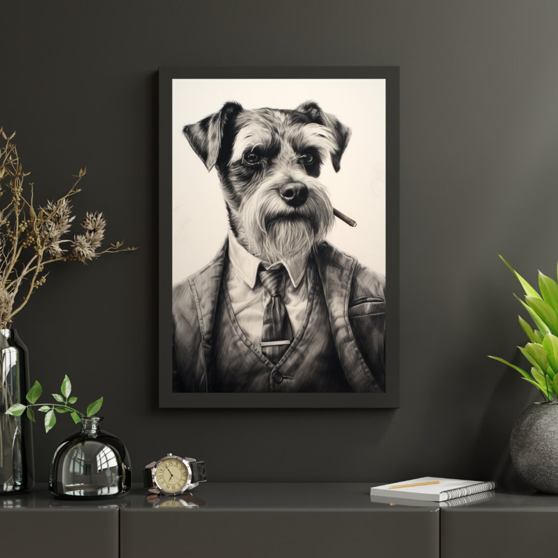 Digital Art Decoration of Detective Animals in Oil Painting Style ...