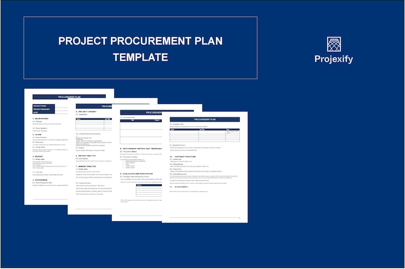 Procurement Plan Template for Project Management - Etsy