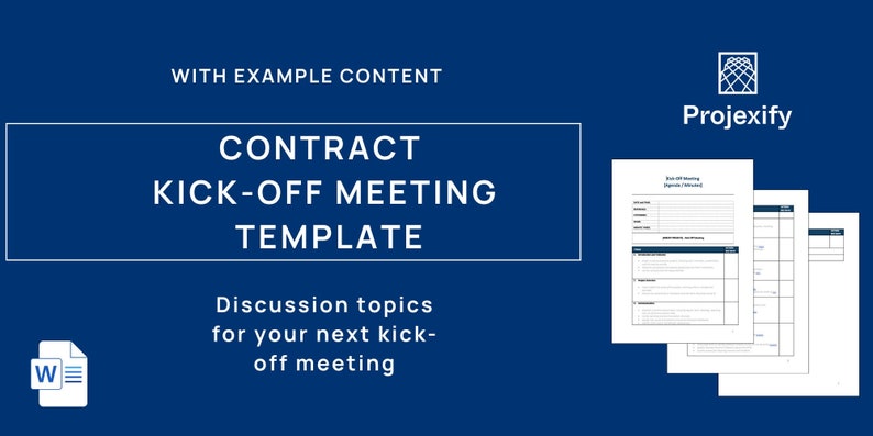 Project Kick-off Agenda Meeting Template for Project Managers ...