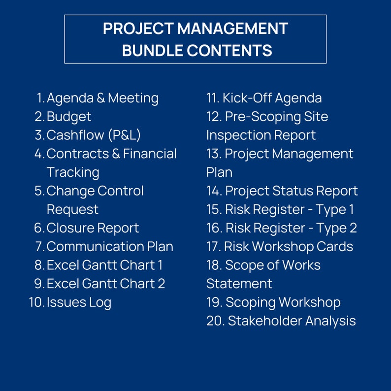 Project Management Templates Bundle | PMP, Budget, Cashflow, Scheduling ...