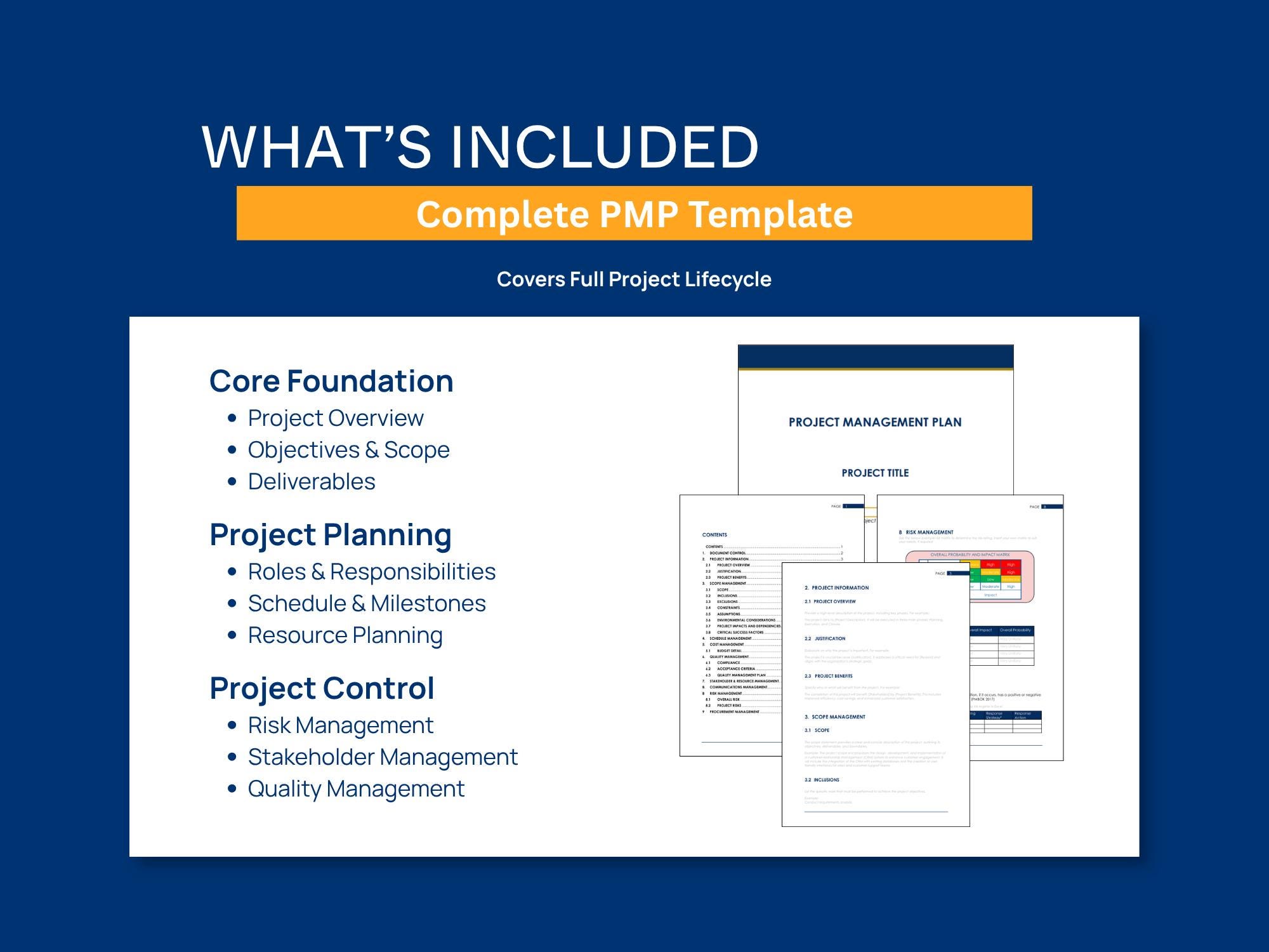 Project Management Plan Template (PMP) | Editable Word Document ...