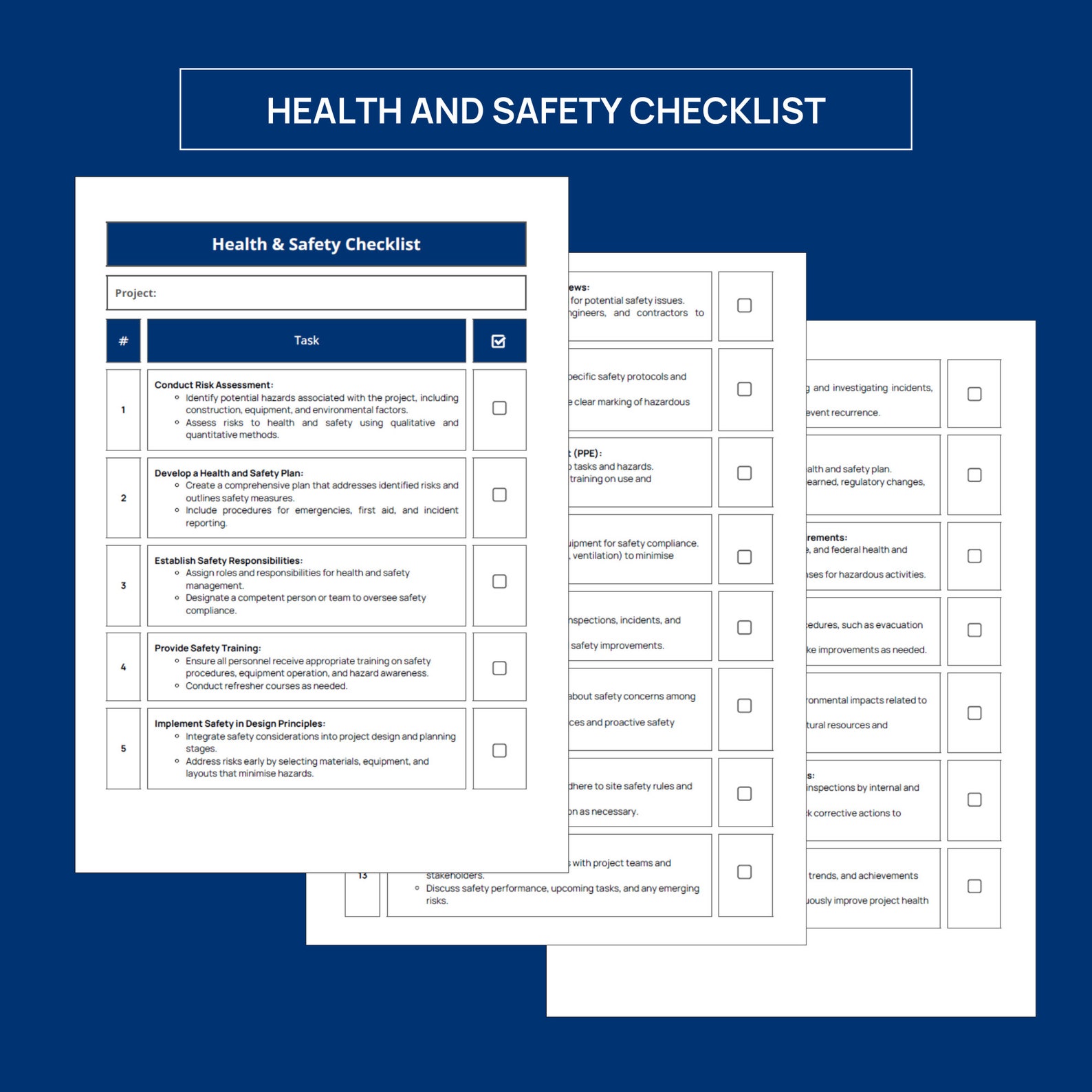 Workplace Health Safety Templates Bundle | Risk Assessment, Audits (MS ...