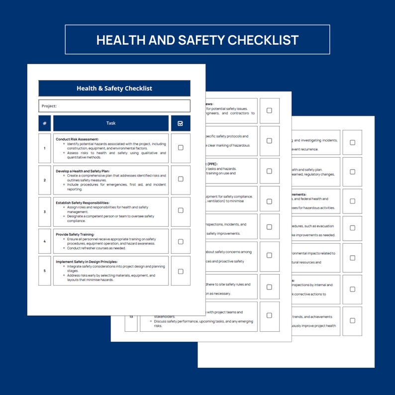Health and Safety Templates for the Workplace | Safety Checklists ...