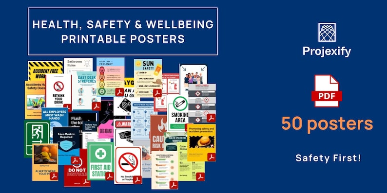 50 Health & Safety Posters | 50 Office Signs (PDF) Workplace Health and ...