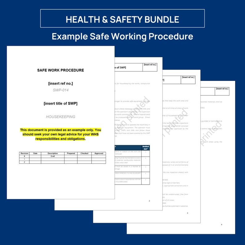 Health and Safety Templates for the Workplace | Safety Checklists ...
