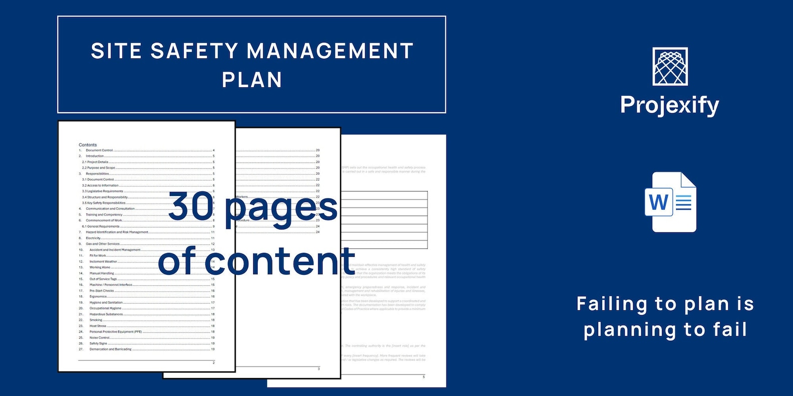 Site Safety Management Plan Template & Construction Risk Management (MS ...